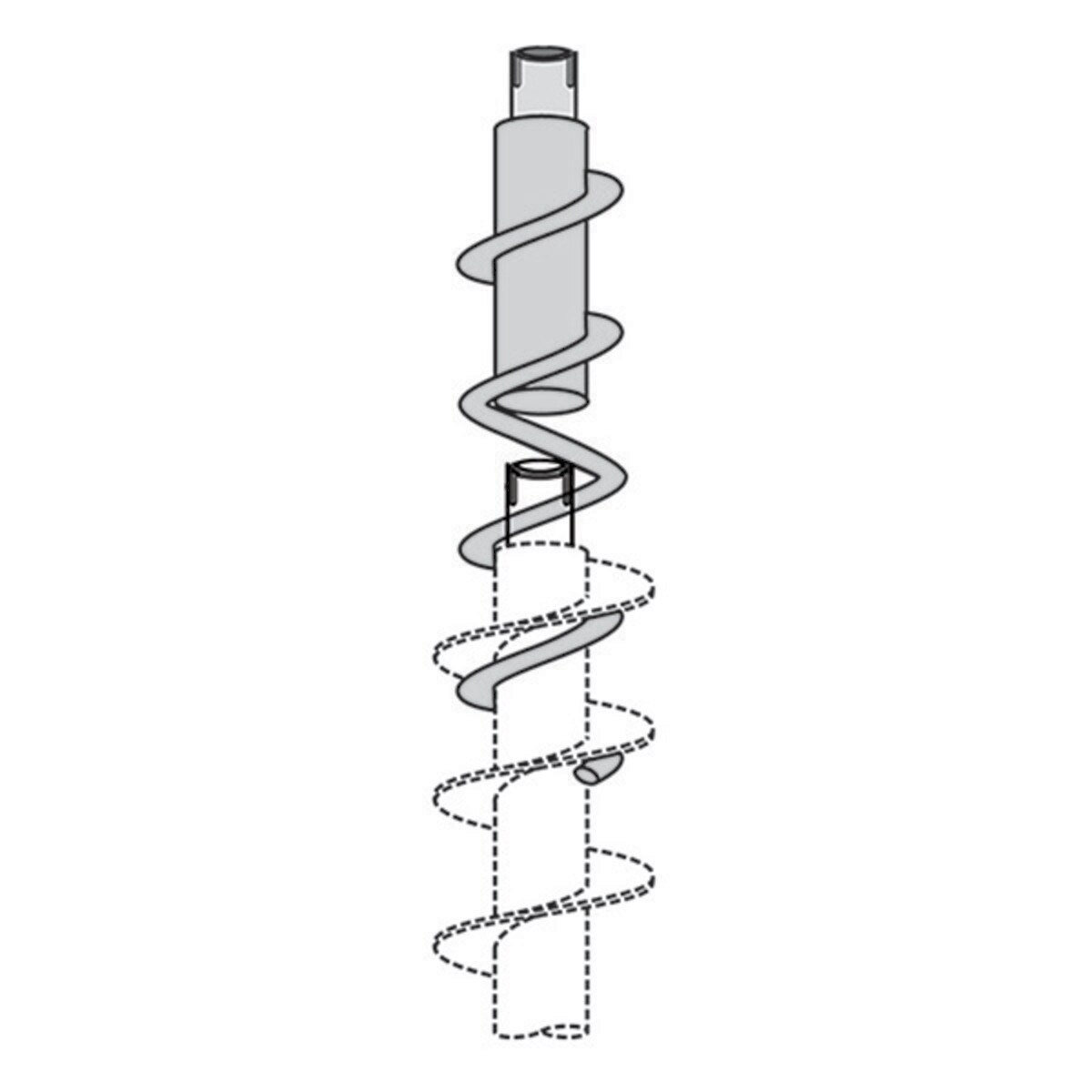 2 1/2" - Continuous Flight Auger Retriever - 13/16" Hex