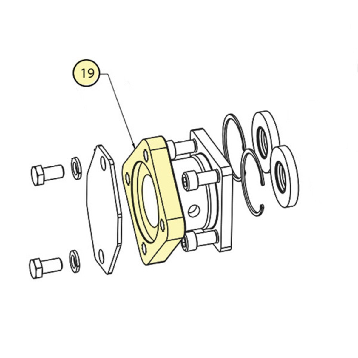 E0413 Series Piston Pump - Power End Flange